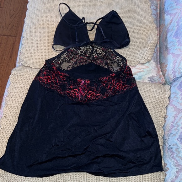 La SENZA | Intimates & Sleepwear | La Senza Black Chemise With Red Lace ...